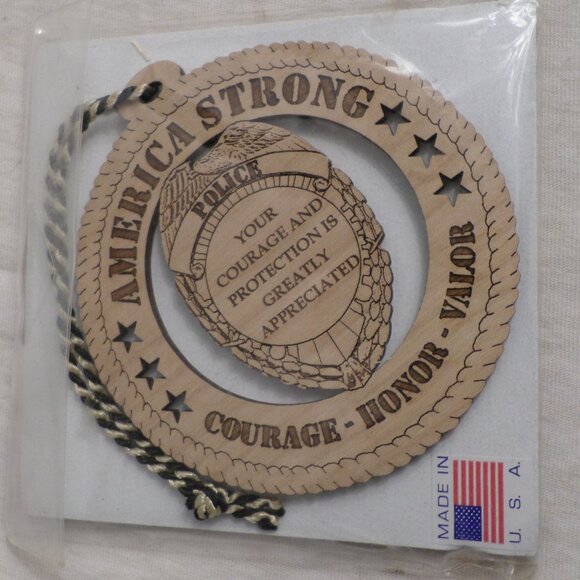Jolette Designs | Holiday | Jolette Designs Police Gift Ornament Wooden ...